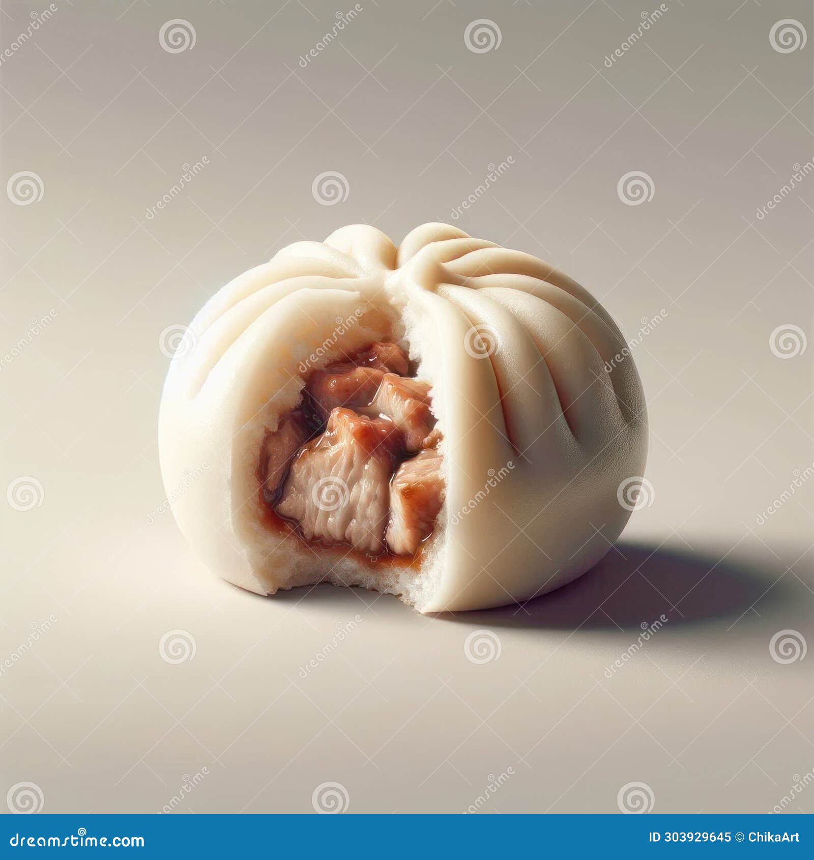 Steamed Pork Bun in Bamboo Steamer. AI Generated Stock Illustration ...