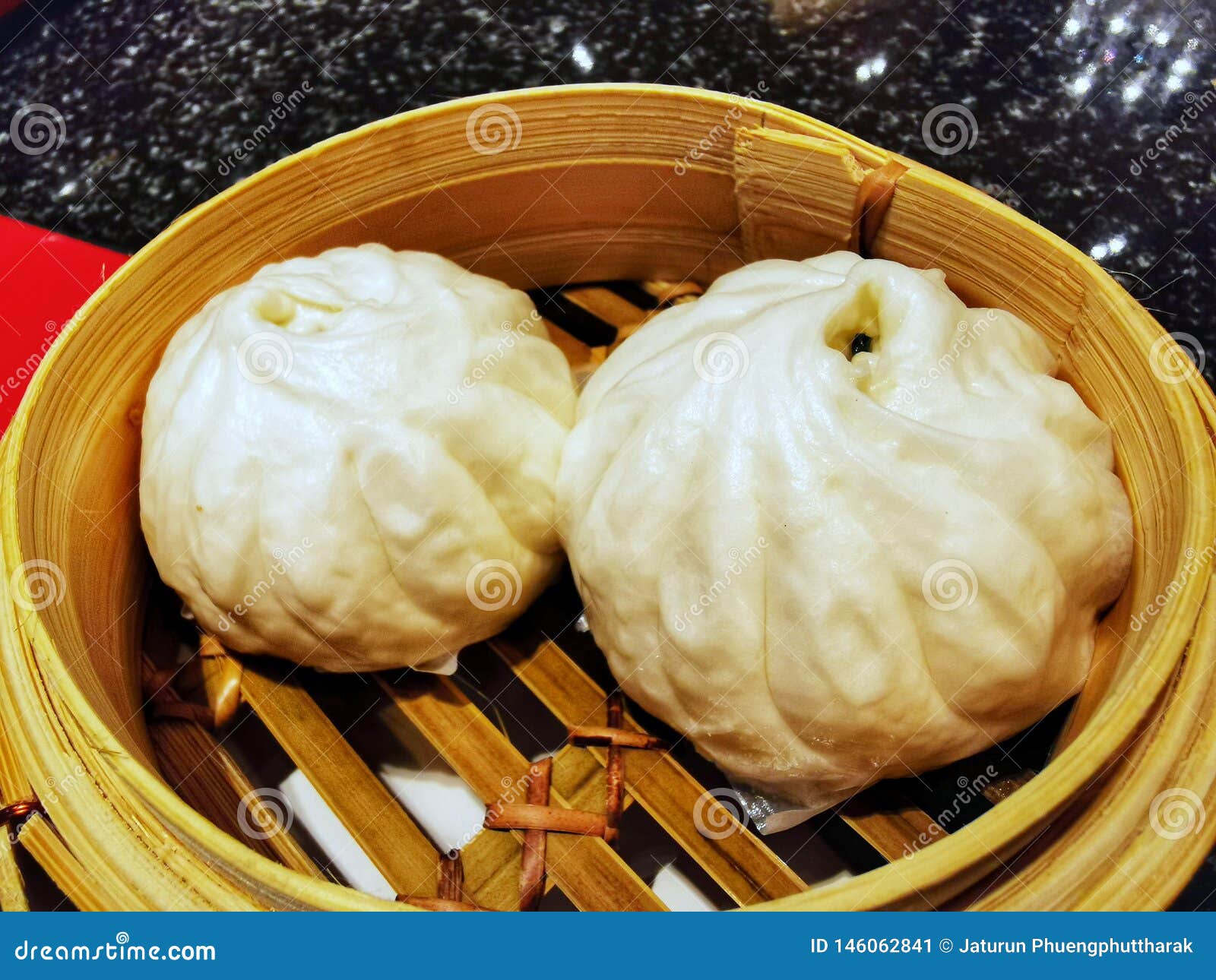 Steamed Pork Buns in a Dish Stock Image - Image of tasty, dish: 146062841