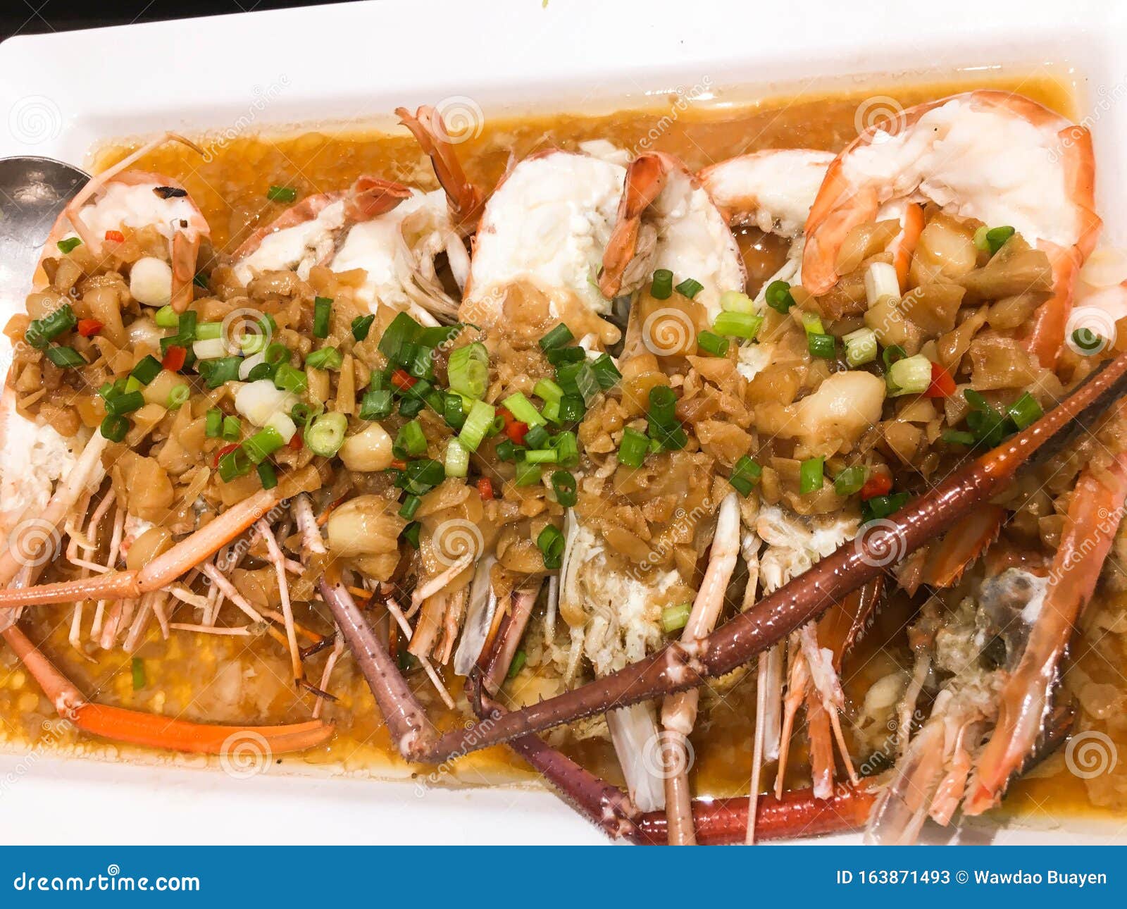 Steamed Prawns with Garlic. Stock Image - Image of healthy, dining ...