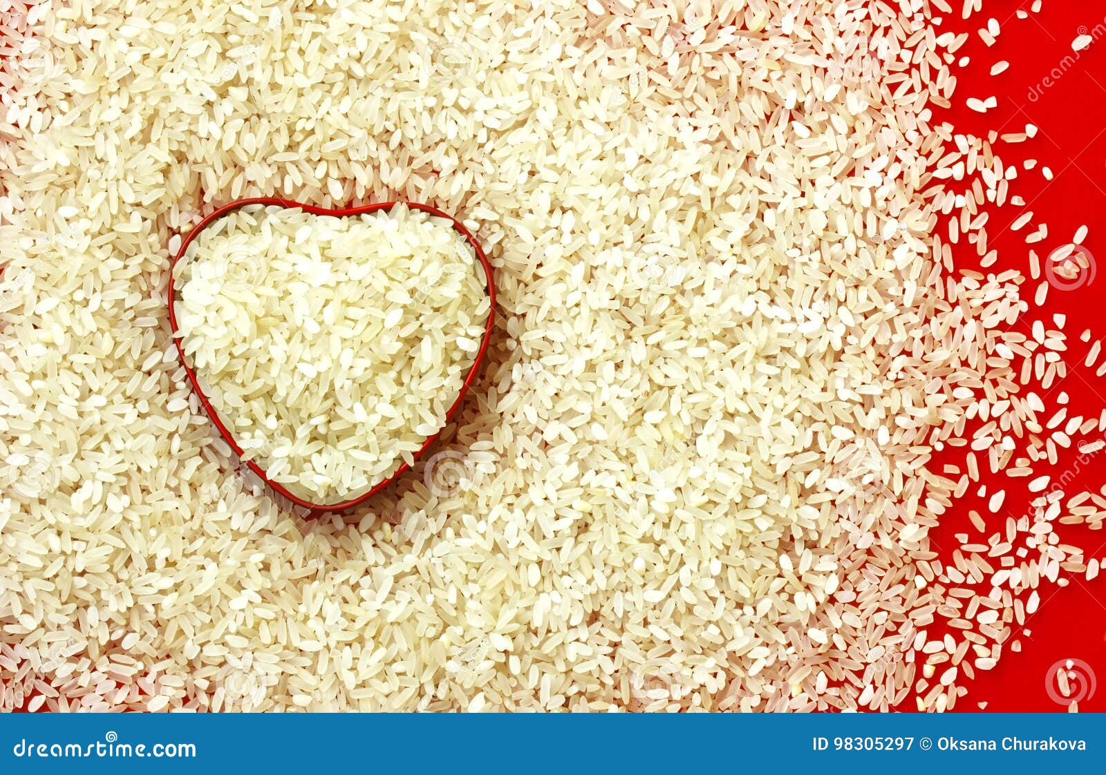 Steamed Rice in Bowl Heart Shape Stock Image - Image of heap ...