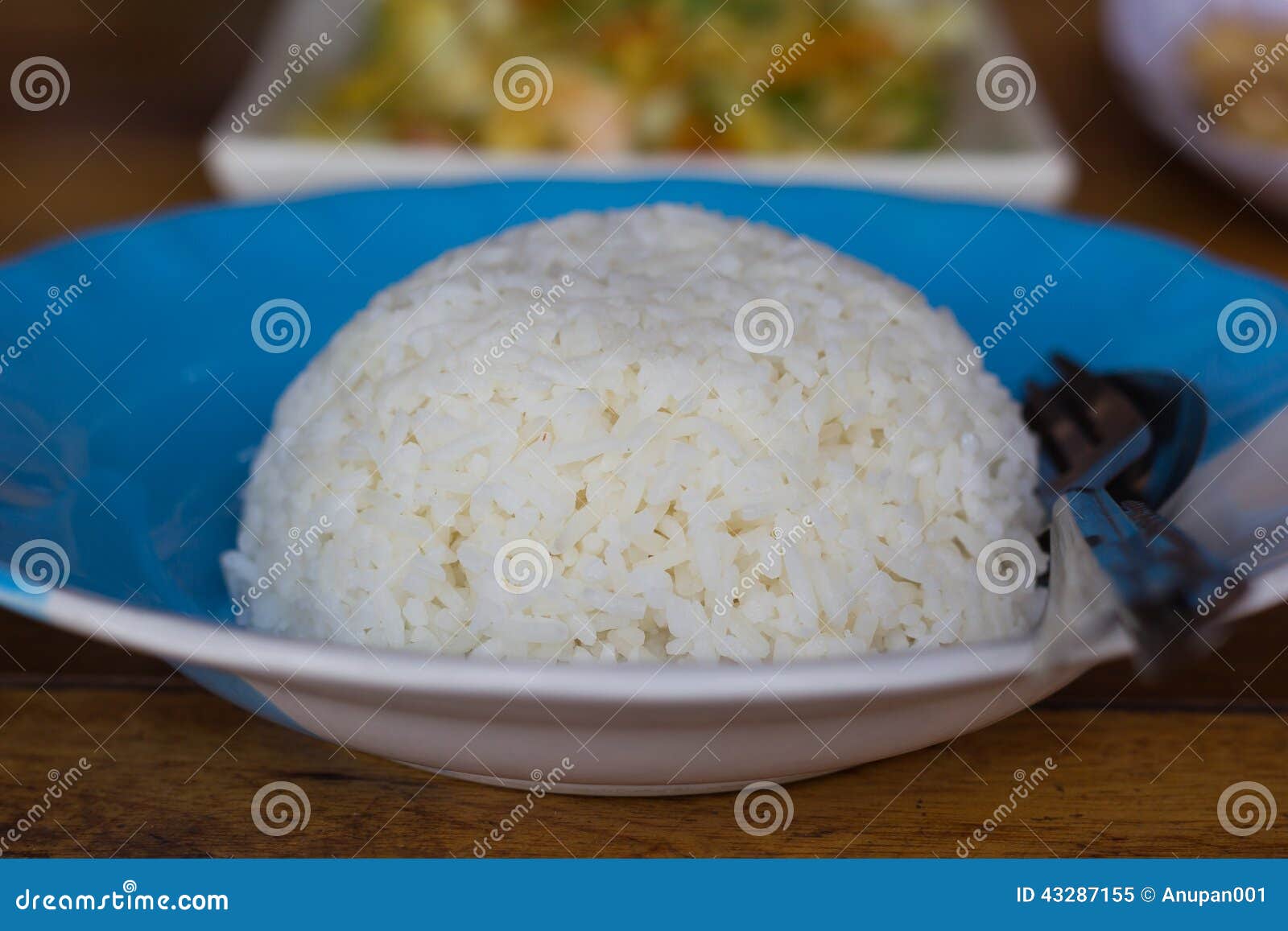 Steamed rice in bowl stock image. Image of rice, lunch - 43287155