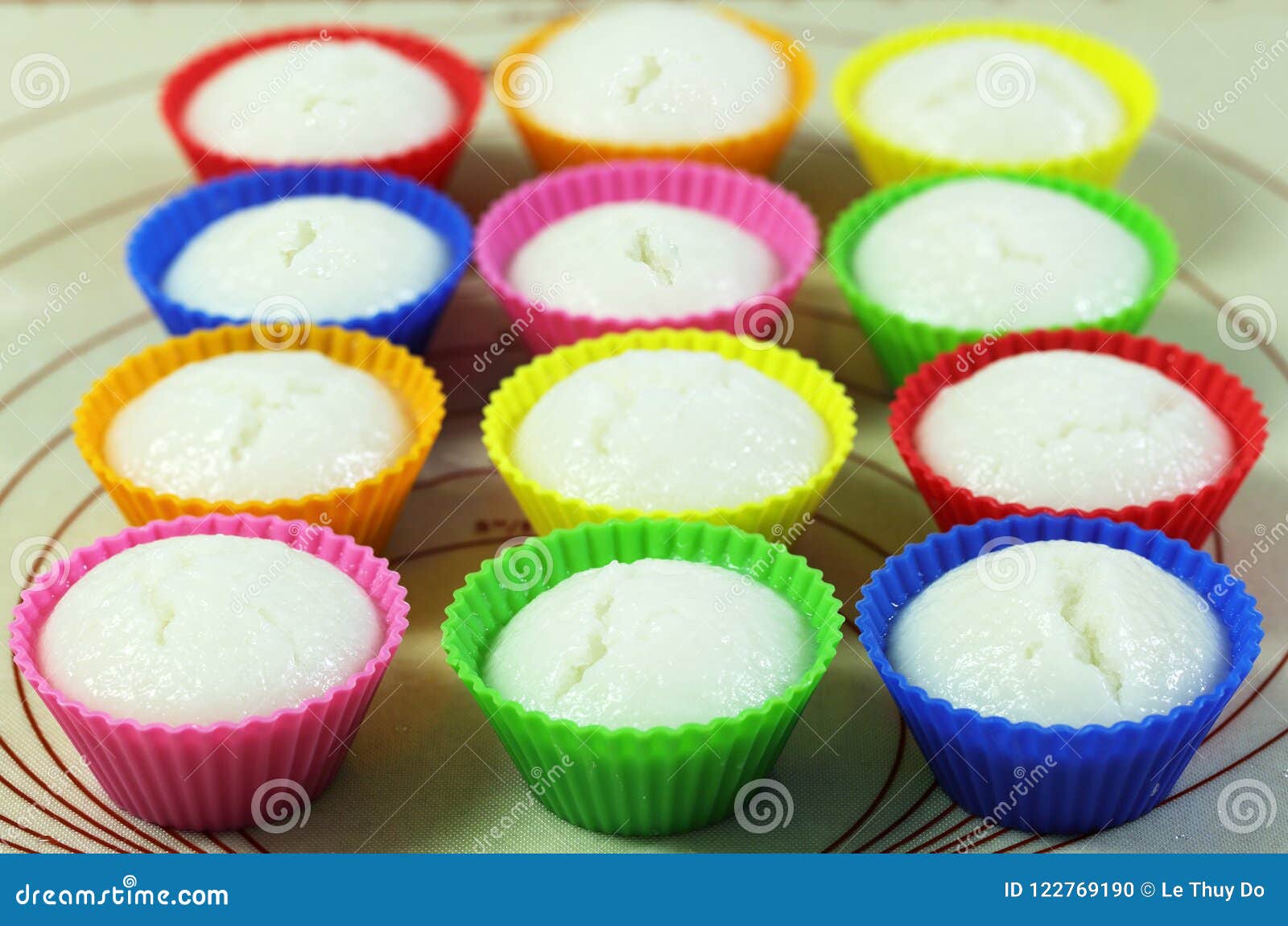 Steamed Rice Cakes stock photo. Image of muffin, tasty - 122769190