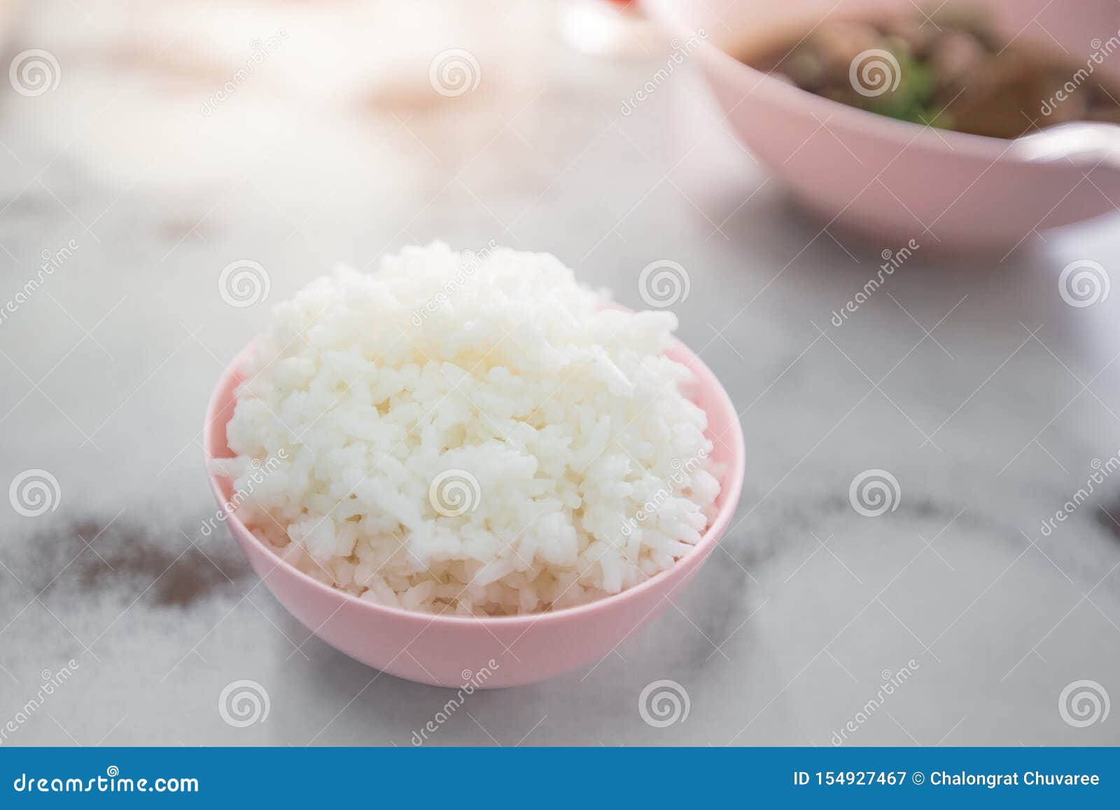 Steamed Rice in a Cup Asian Culture on the Table Stock Image - Image of ...