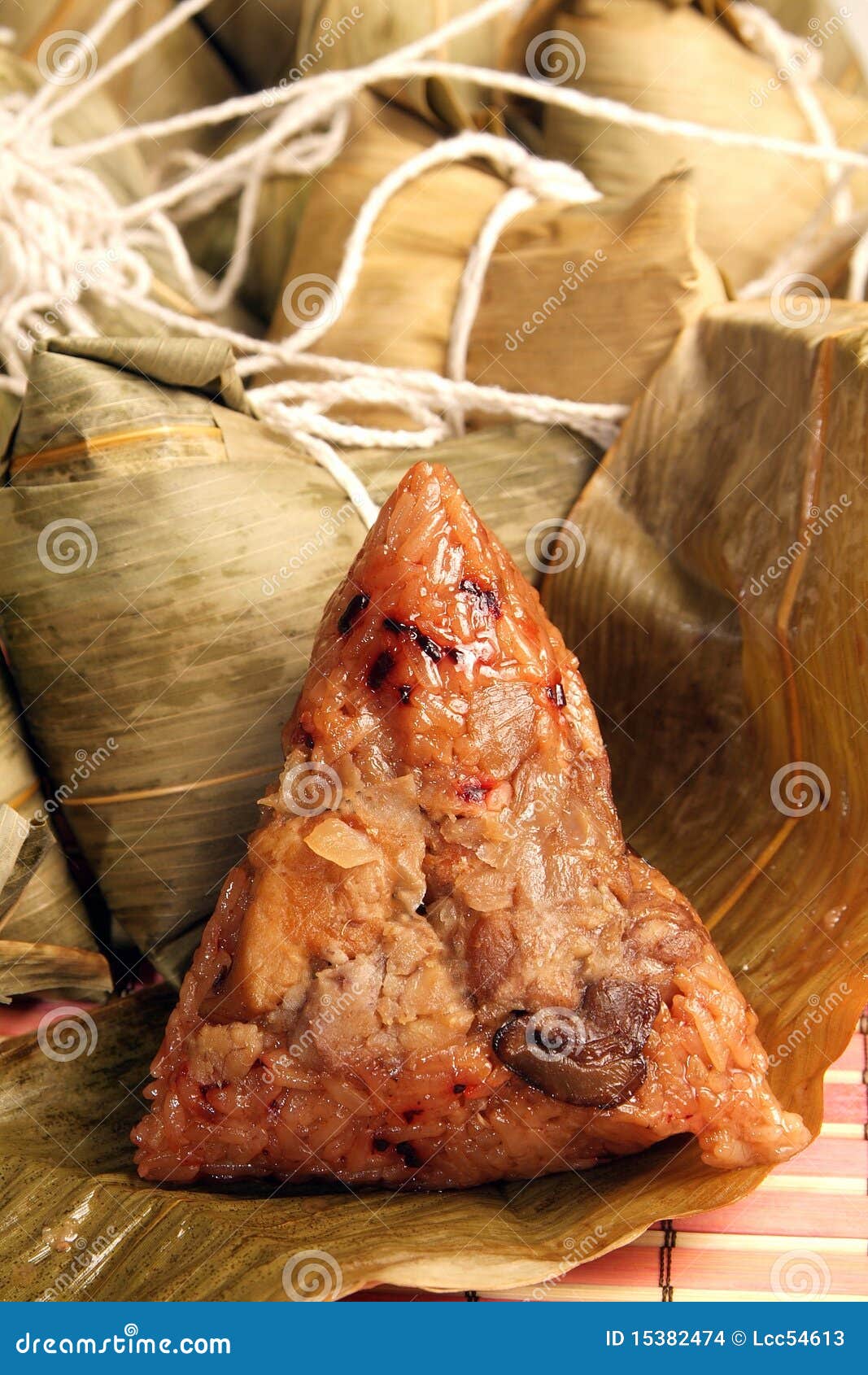 Steamed rice dumpling stock photo. Image of asia, leaves - 15382474