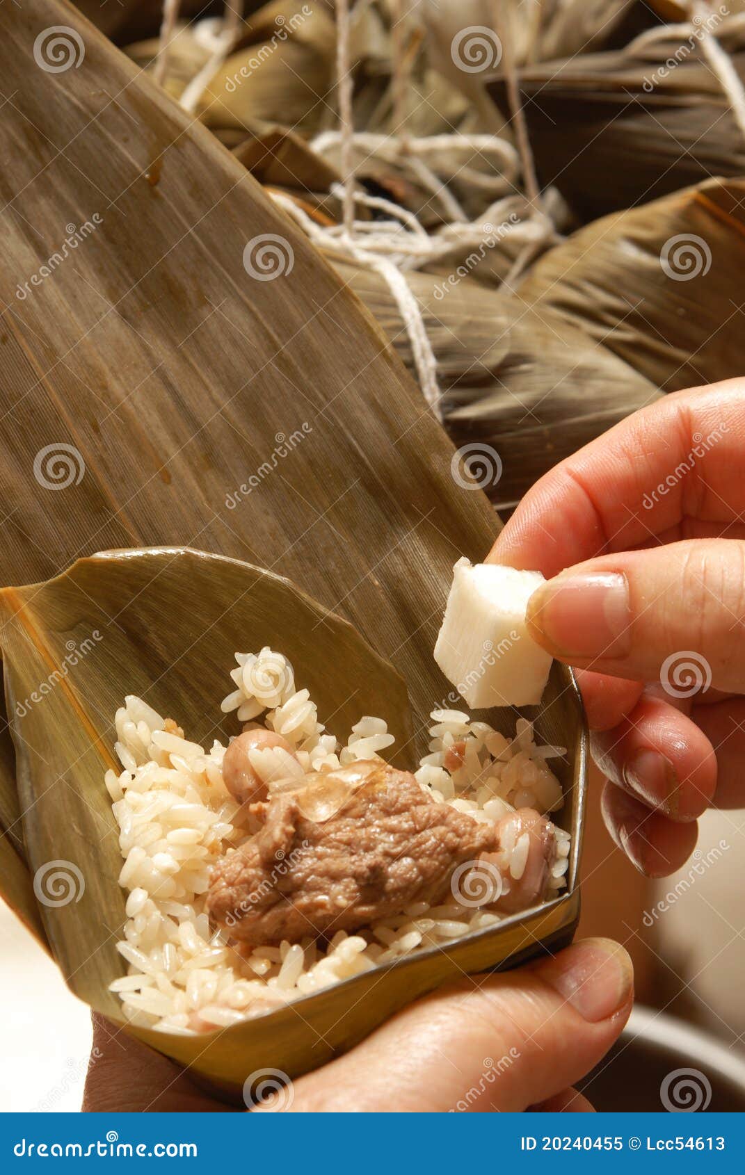 Steamed rice dumpling stock image. Image of glutinous - 20240455