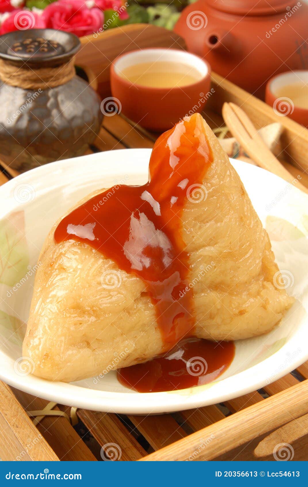 Steamed rice dumpling stock image. Image of traditional - 20356613