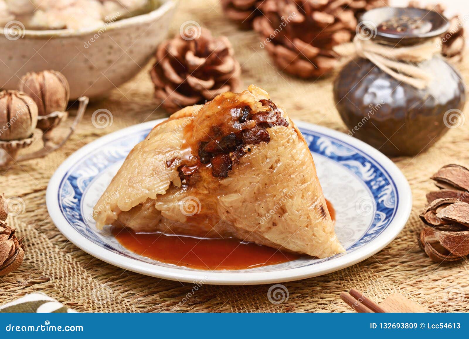 Steamed rice dumpling stock image. Image of gourmet - 132693809