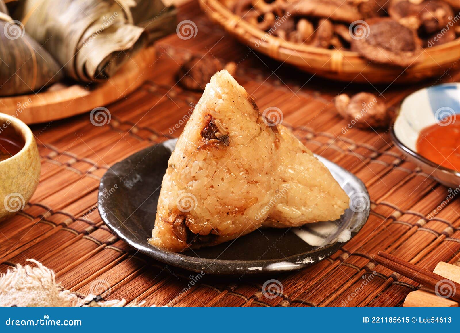 Steamed rice dumpling stock image. Image of dumpling - 221185615
