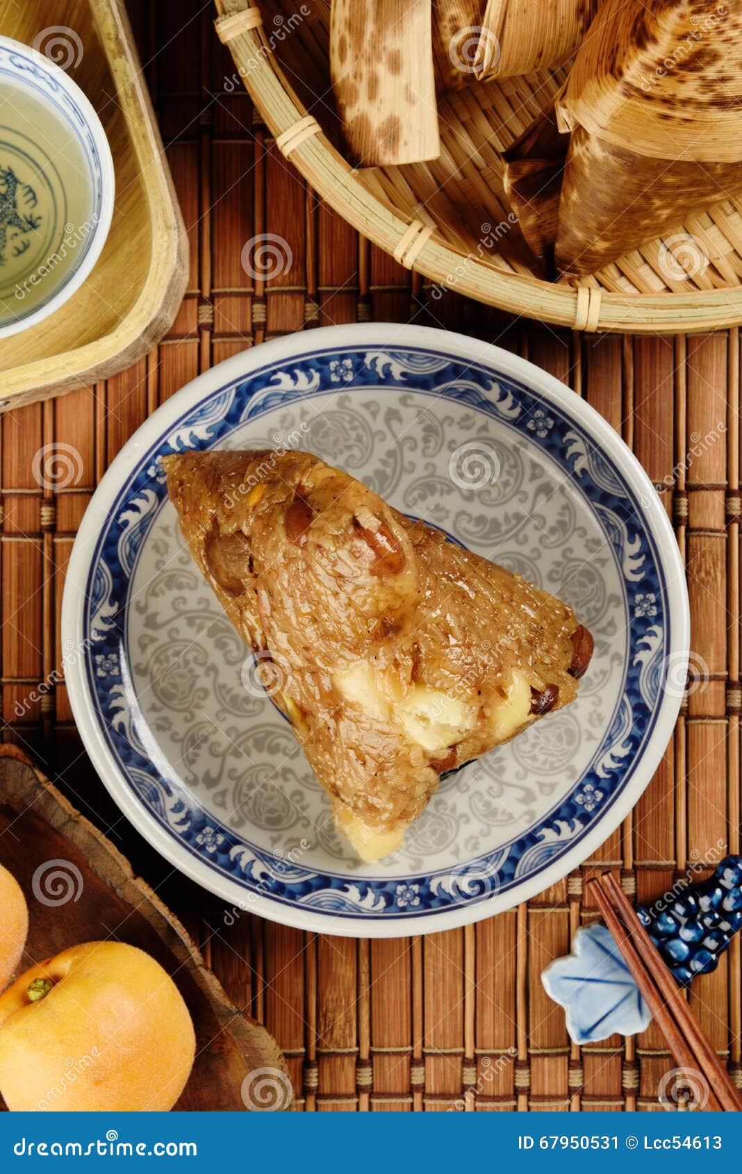 Steamed rice dumpling stock image. Image of meal, pork - 67950531