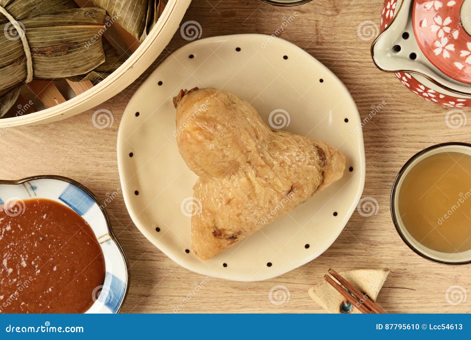 Steamed rice dumpling stock photo. Image of staple, dumpling - 87795610