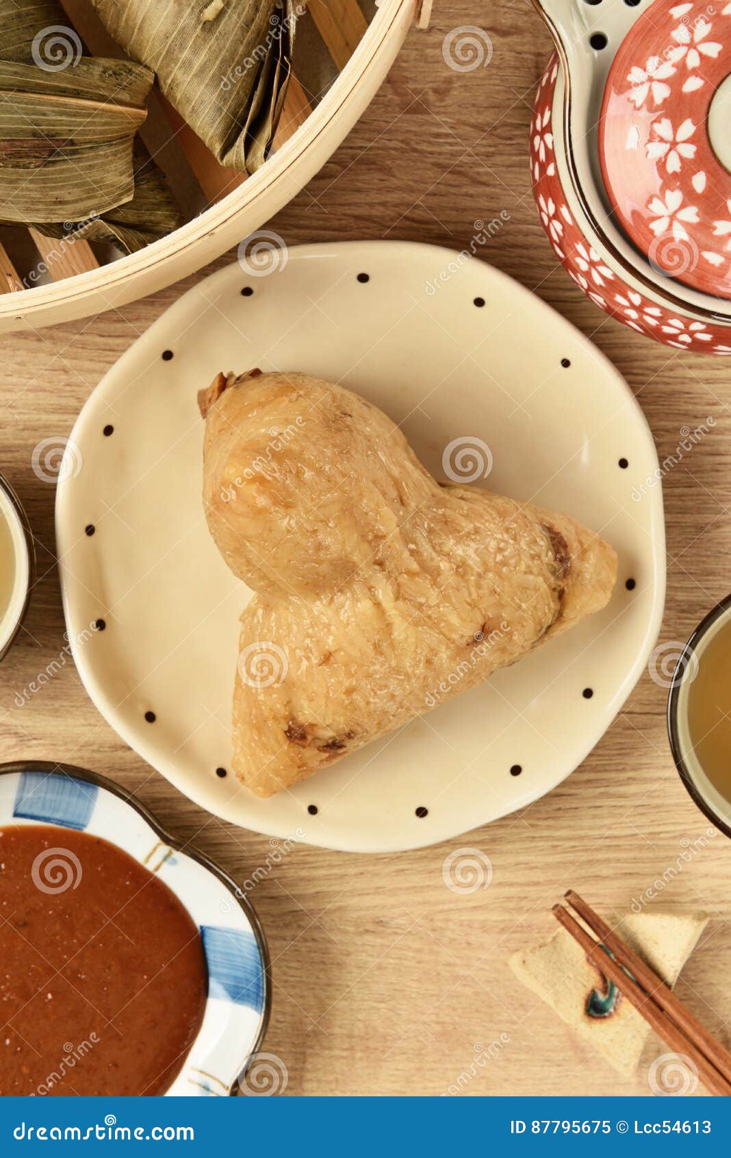 Steamed rice dumpling stock image. Image of celebrate - 87795675