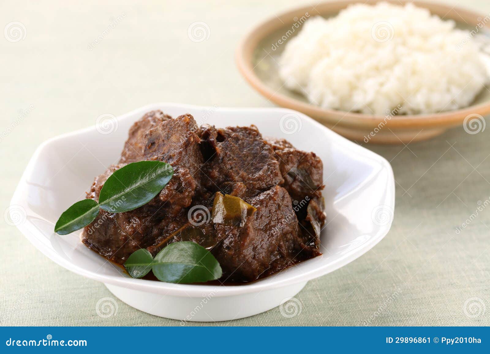Rendang beef stock image. Image of kaffir, asian, chunky - 29896861