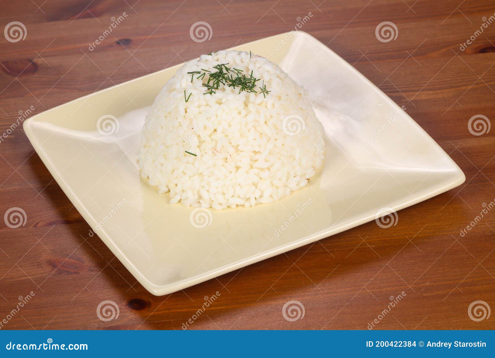 Steamed rice in the plate stock photo. Image of meal - 200422384