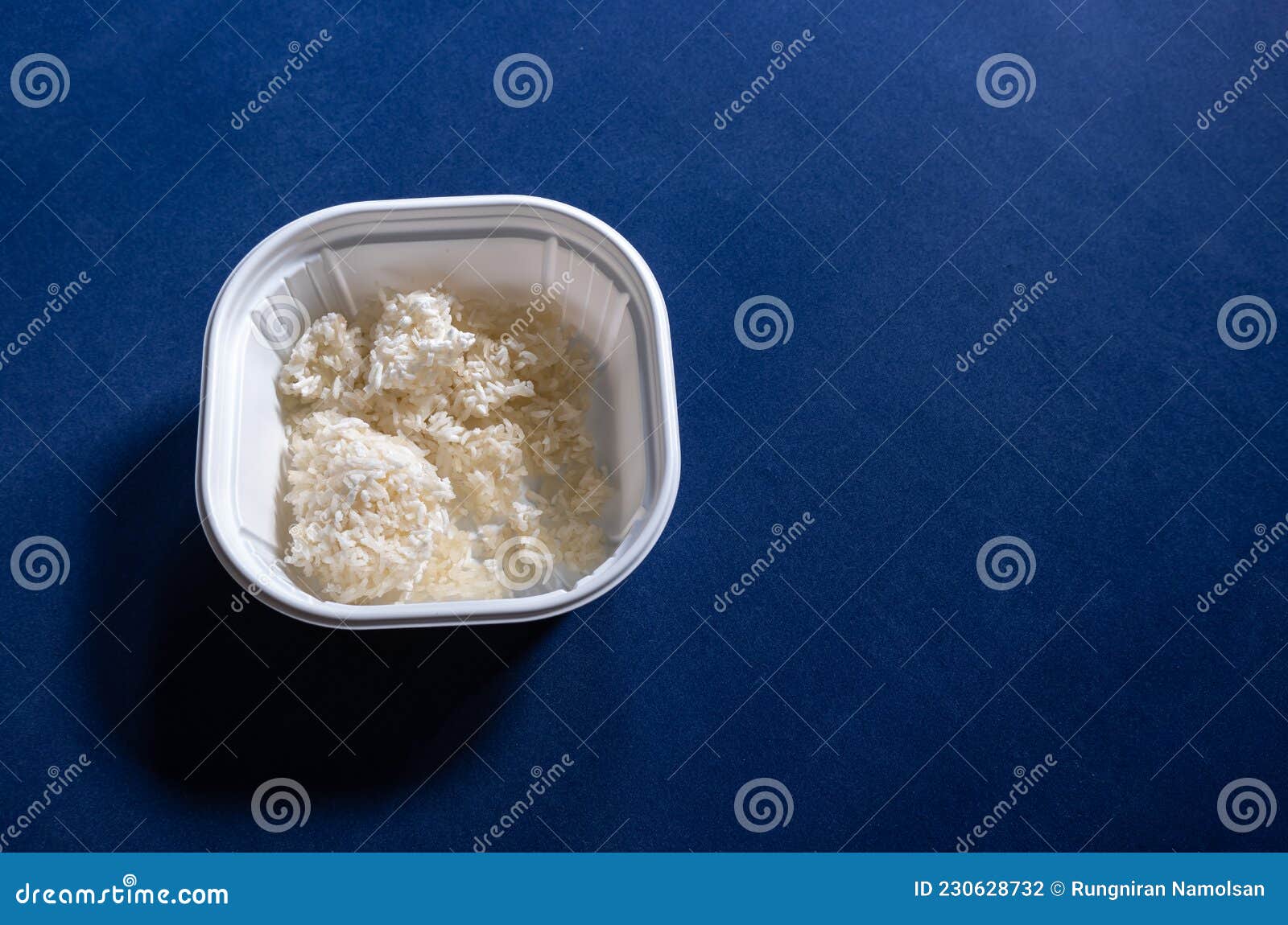 Steamed Rice is in a White Plastic Cup Stock Photo - Image of steamed ...