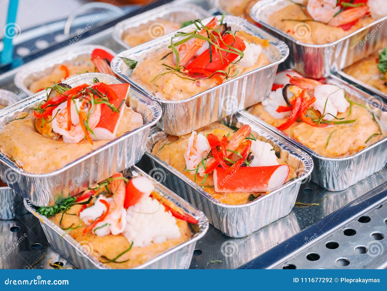 Steamed Seafood Custard Curry Seafood Stock Photo - Image of restaurant ...