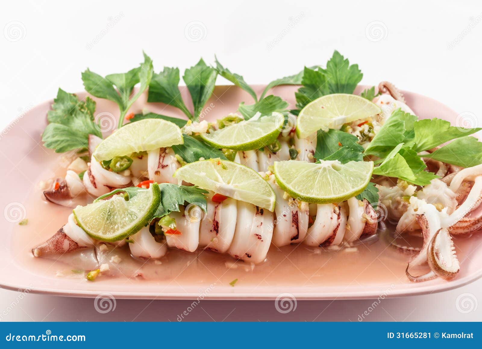 Steamed Squid in Lemon Sauce Stock Image - Image of curry, food: 31665281