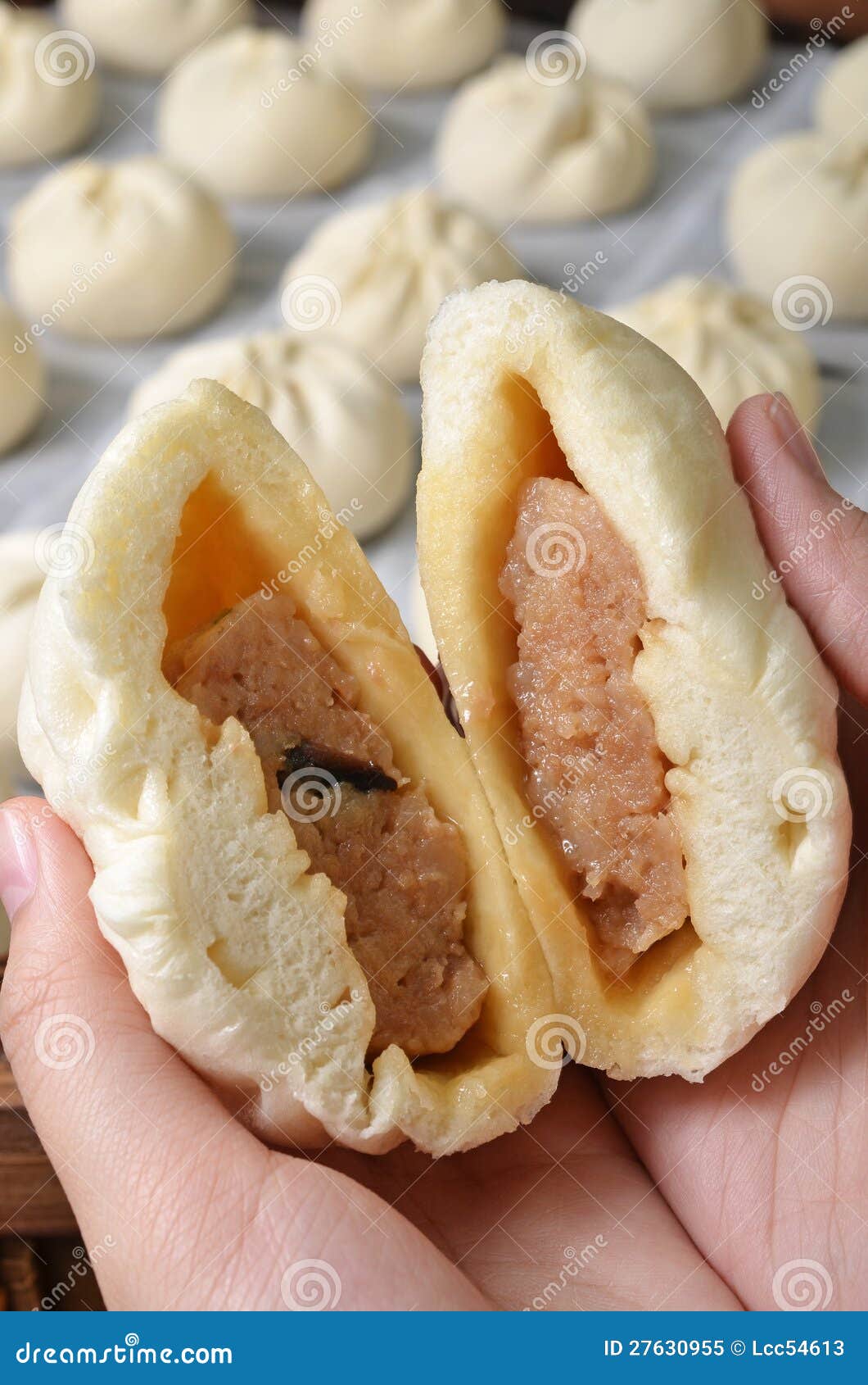Steamed stuffed bun stock image. Image of bamboo, breakfast - 27630955
