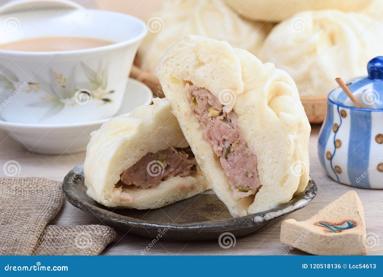 Steamed stuffed bun stock photo. Image of bread, fresh - 120518136