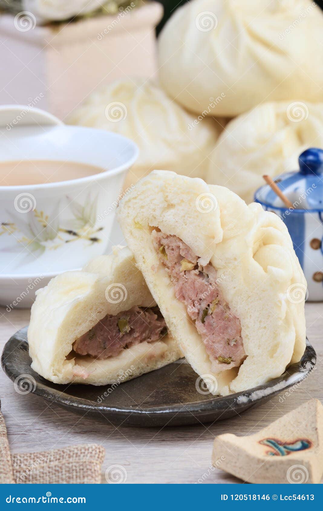 Steamed stuffed bun stock photo. Image of traditional - 120518146