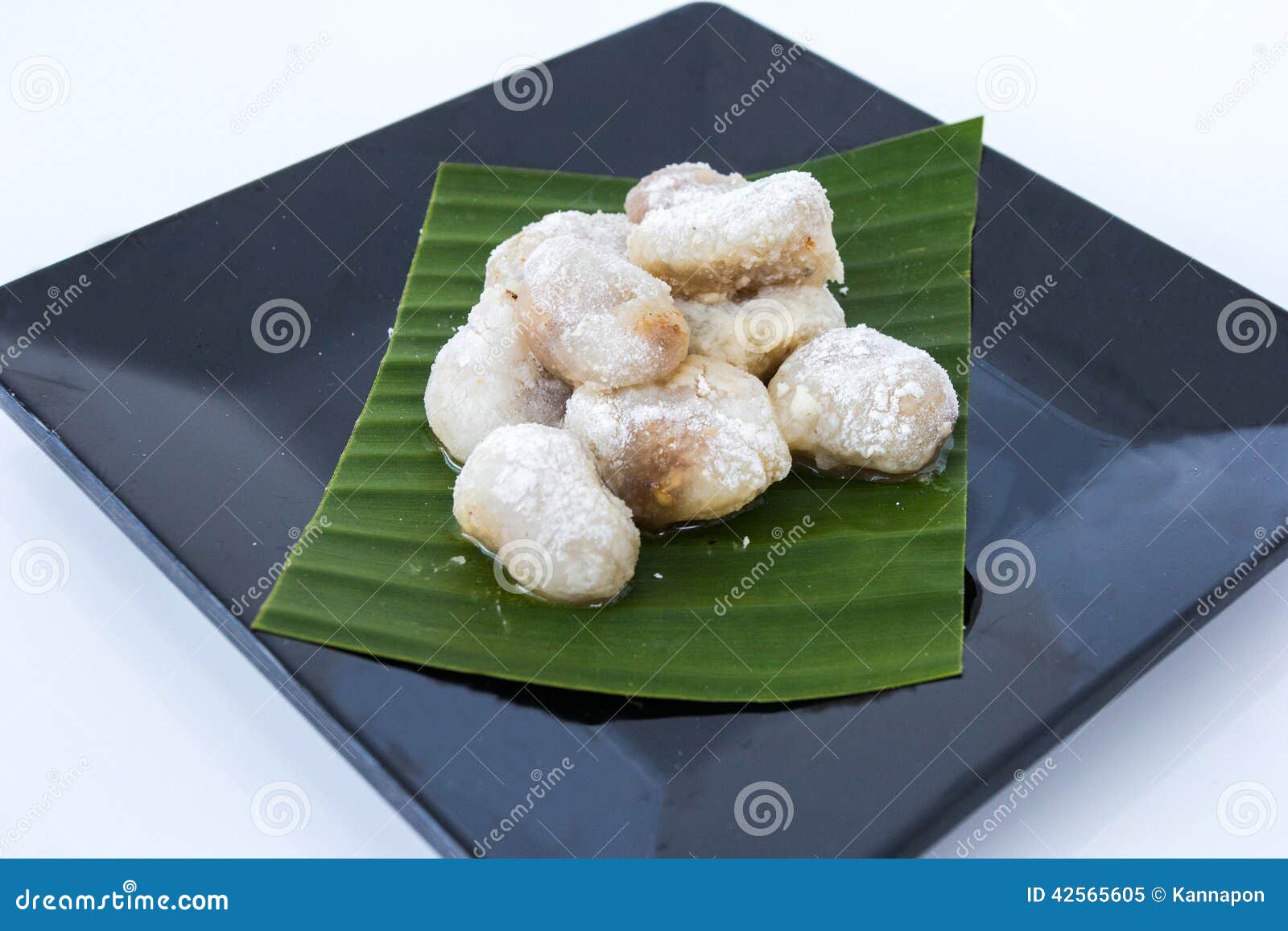 Steamed Tapioca Balls with Peanut and Pork Filling. Stock Image - Image ...