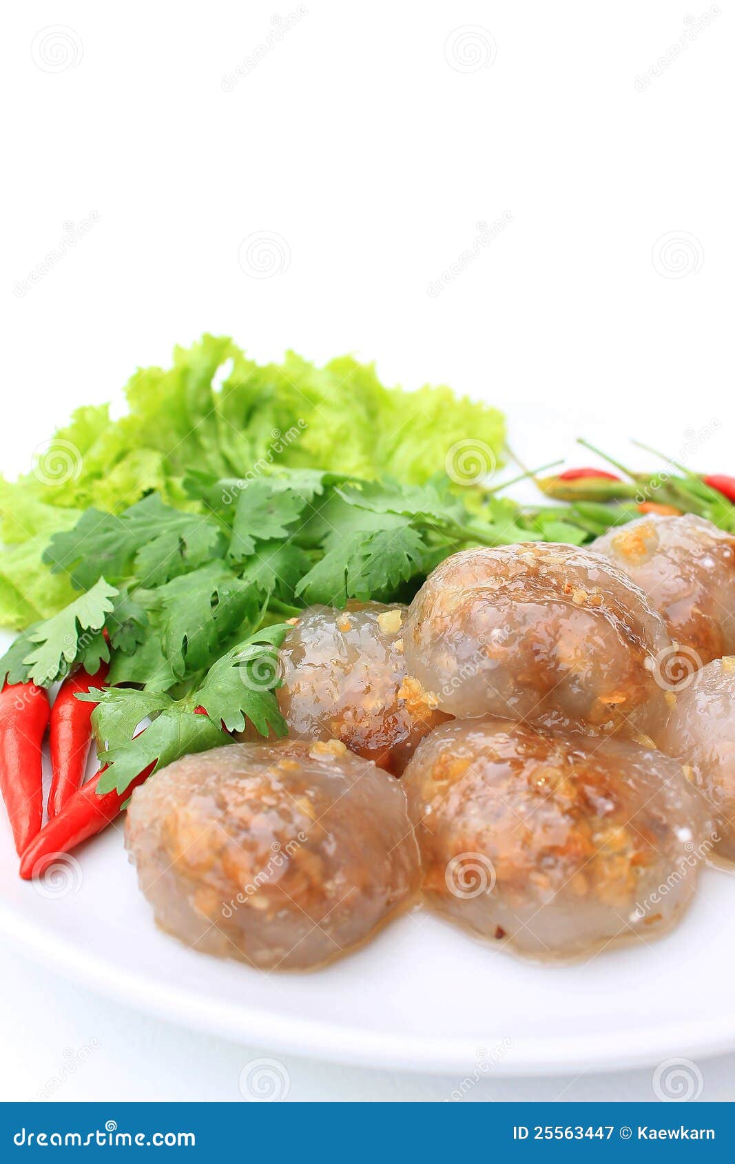 Steamed Tapioca Dumpling with Peanut and Pork Stock Image - Image of ...