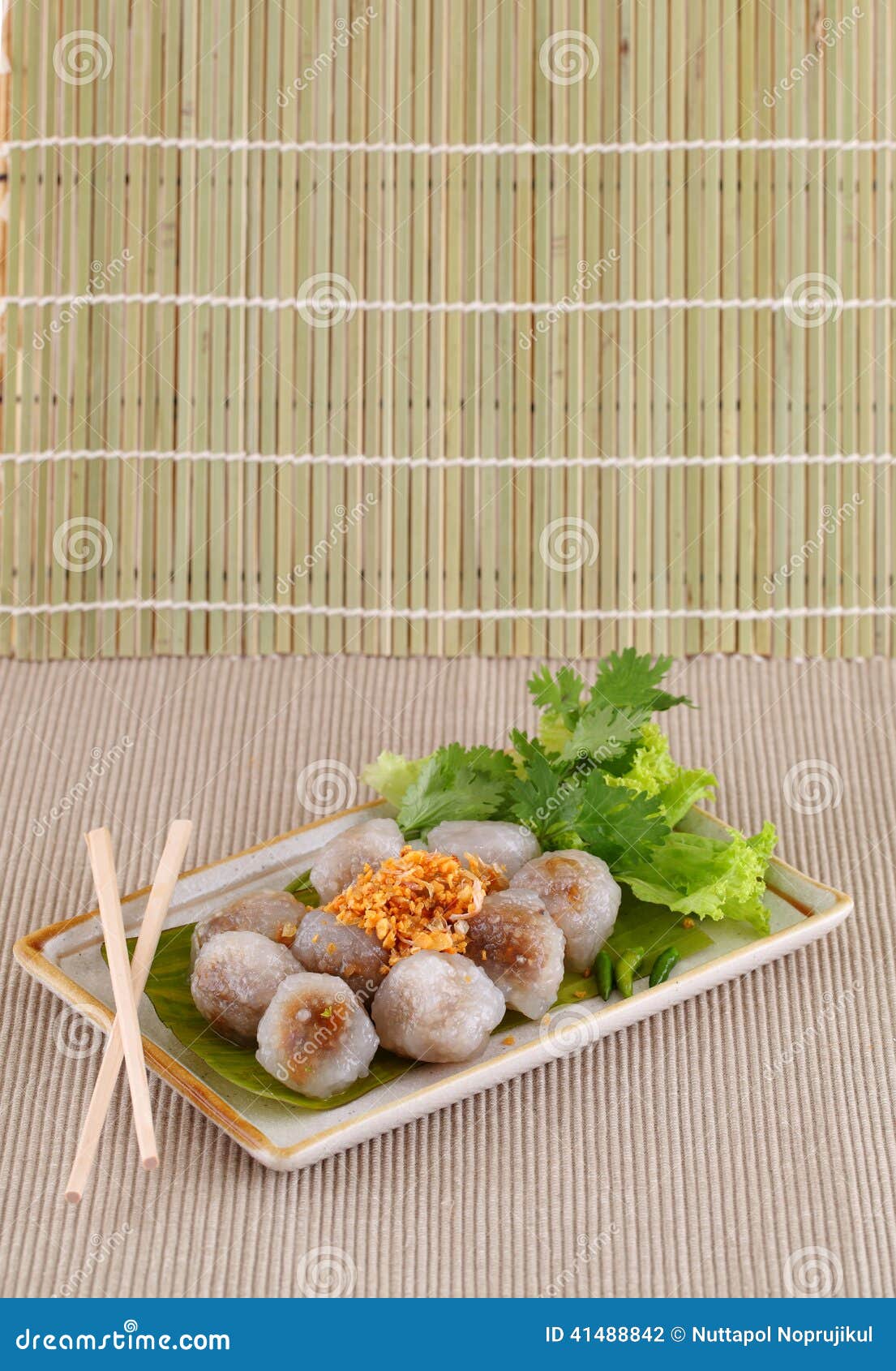 Steamed Tapioca Dumpling with Pork Stock Photo - Image of flour ...