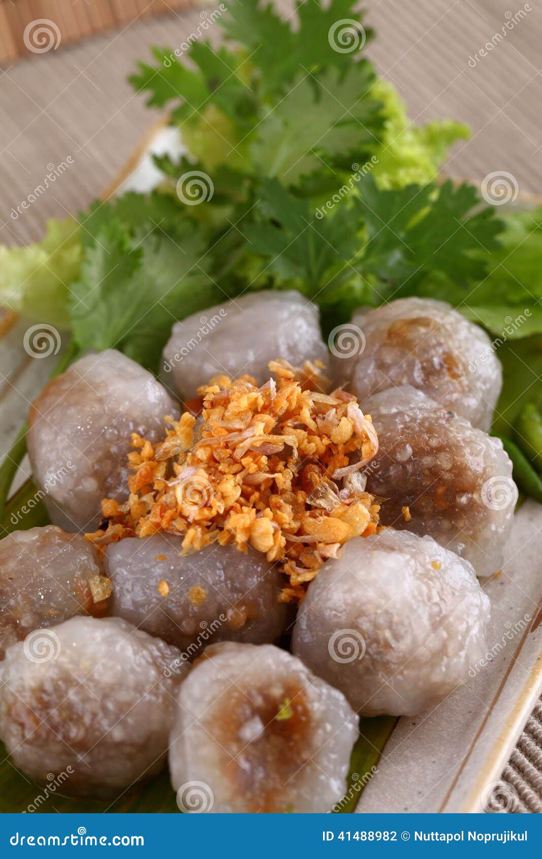 Steamed Tapioca Dumpling with Pork Stock Photo - Image of oriental ...