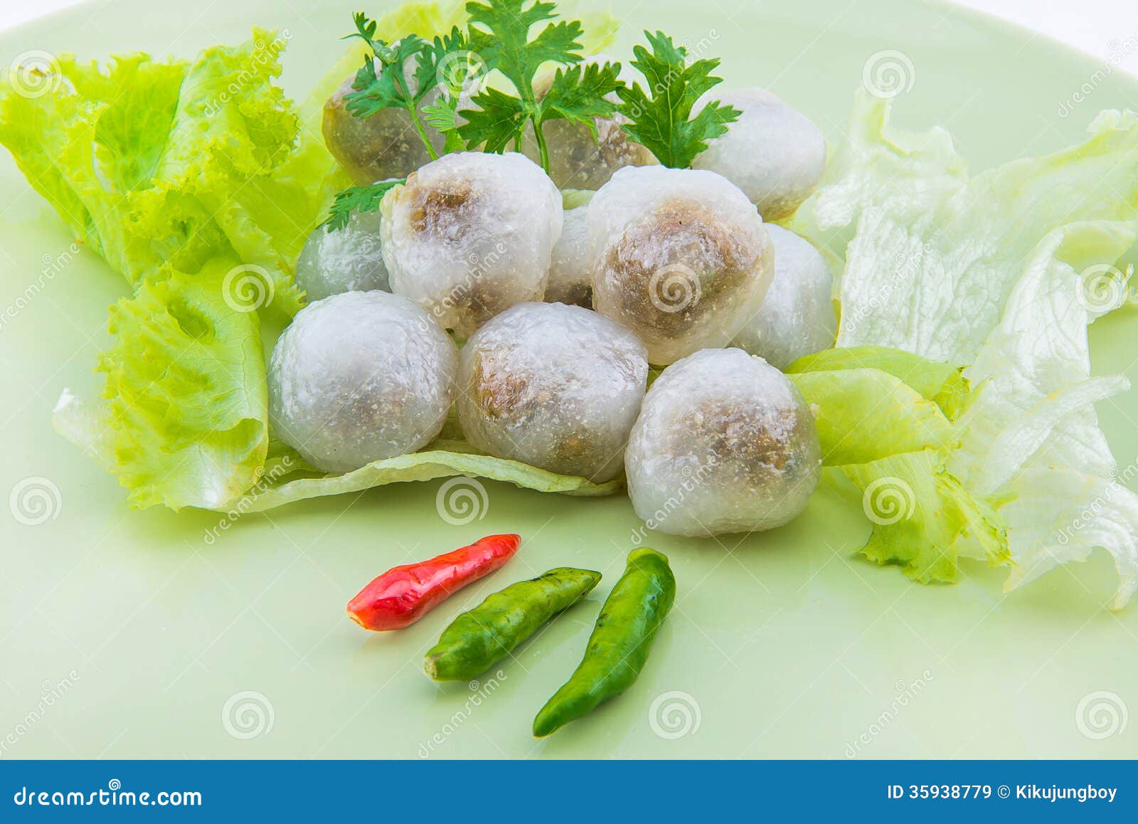 Steamed Tapioca Dumpling with Pork Stock Image - Image of bakery ...