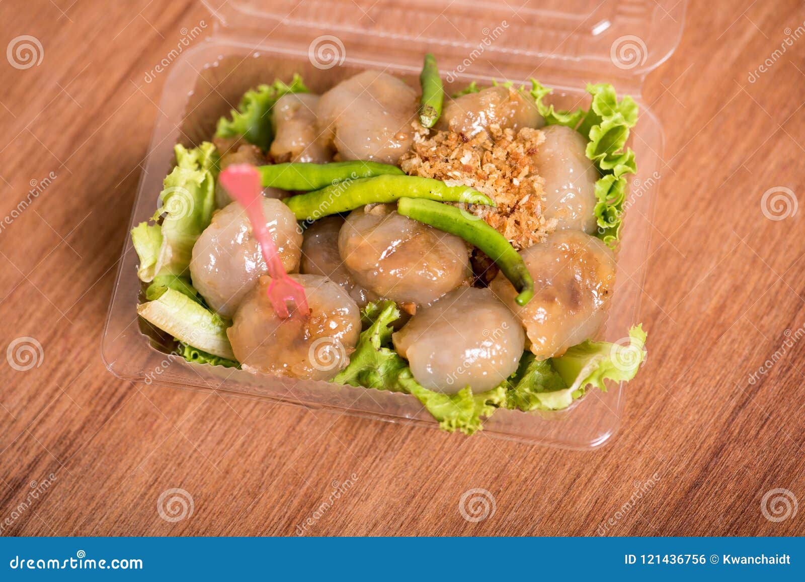 Sago Balls Filled With Minced Pork And Sweet Pickled Radish Served As ...