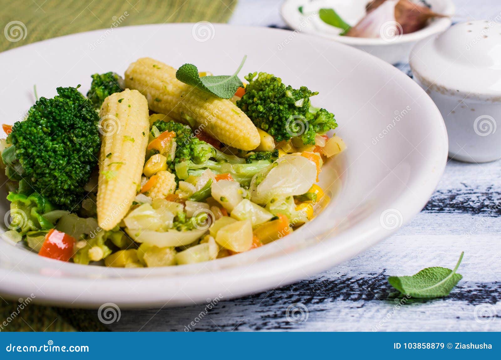 Steamed vegetable mix stock image. Image of okra, healthy - 103858879