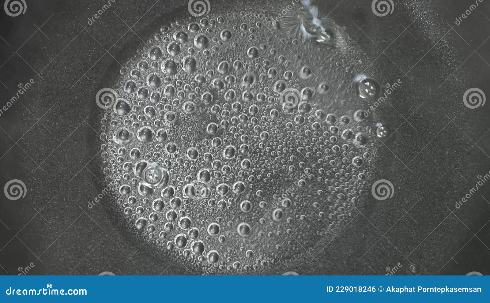 Steamed Water with Bubble Boiled in Black Electric Kitchen Pan Stock ...