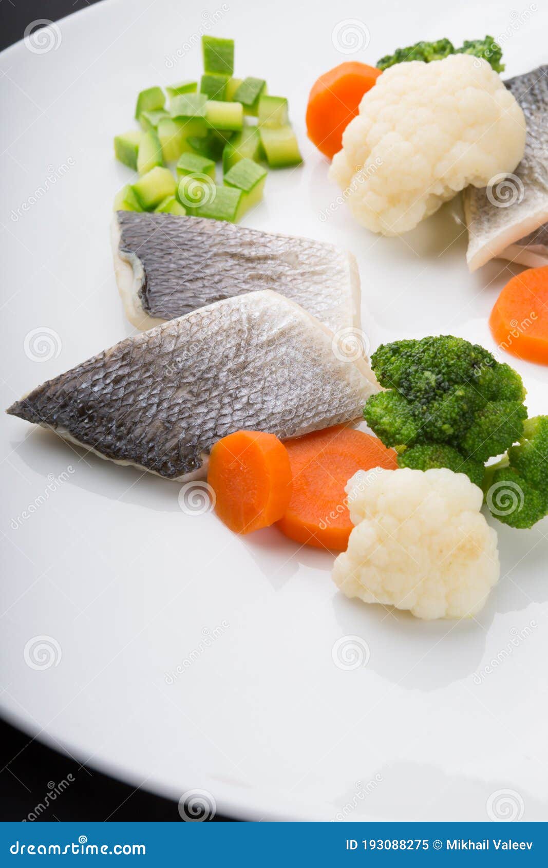 Steamed White Fish Fillet with Vegetables Stock Image - Image of grill ...