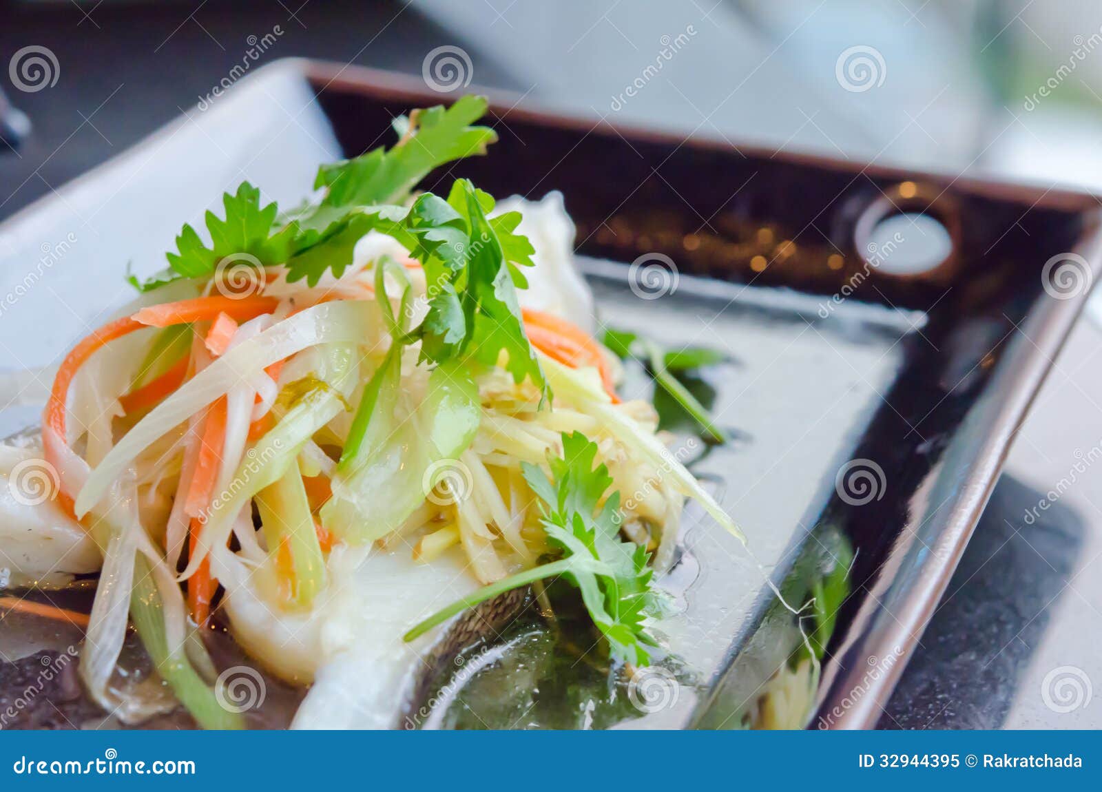 Steamed white fish stock image. Image of meal, seafood - 32944395