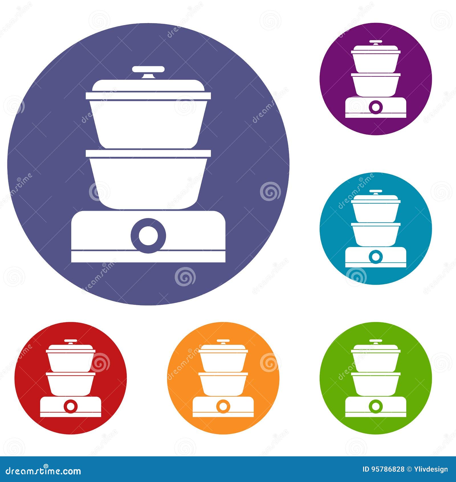 Steamer icons set stock vector. Illustration of dinner - 95786828