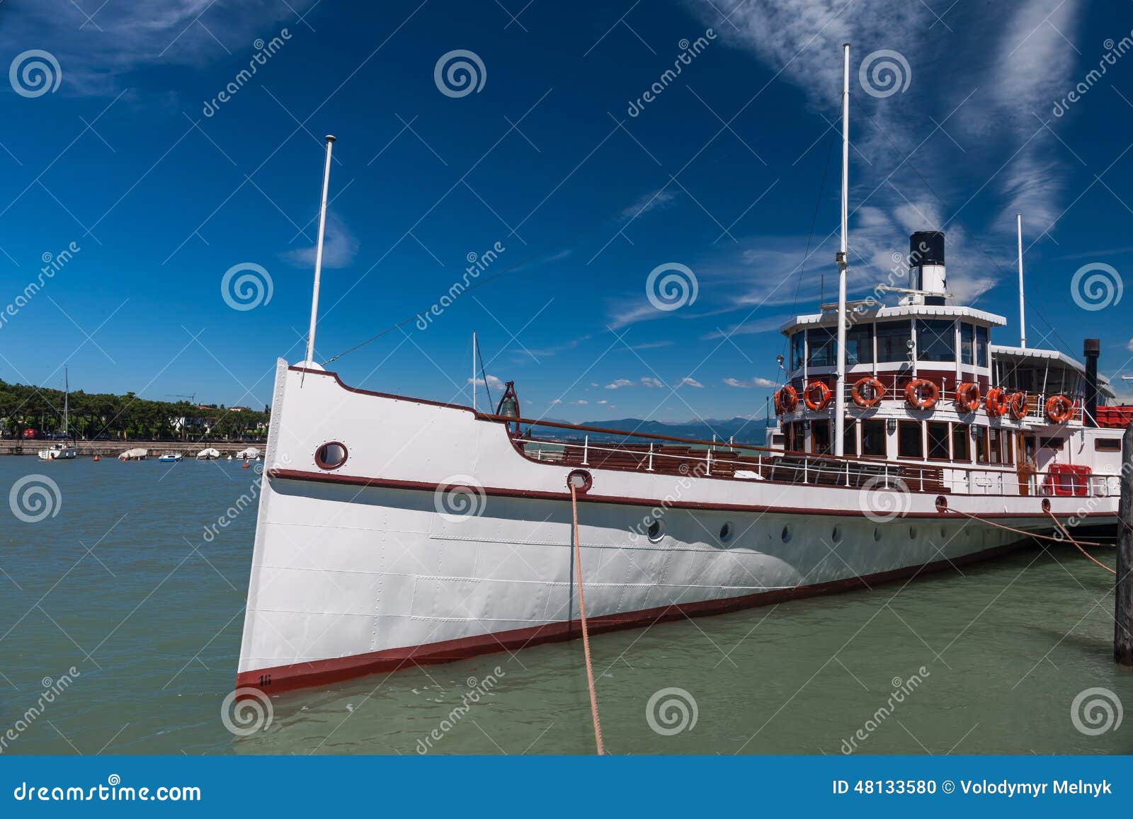 Steamer ship in the port stock photo. Image of relax - 48133580