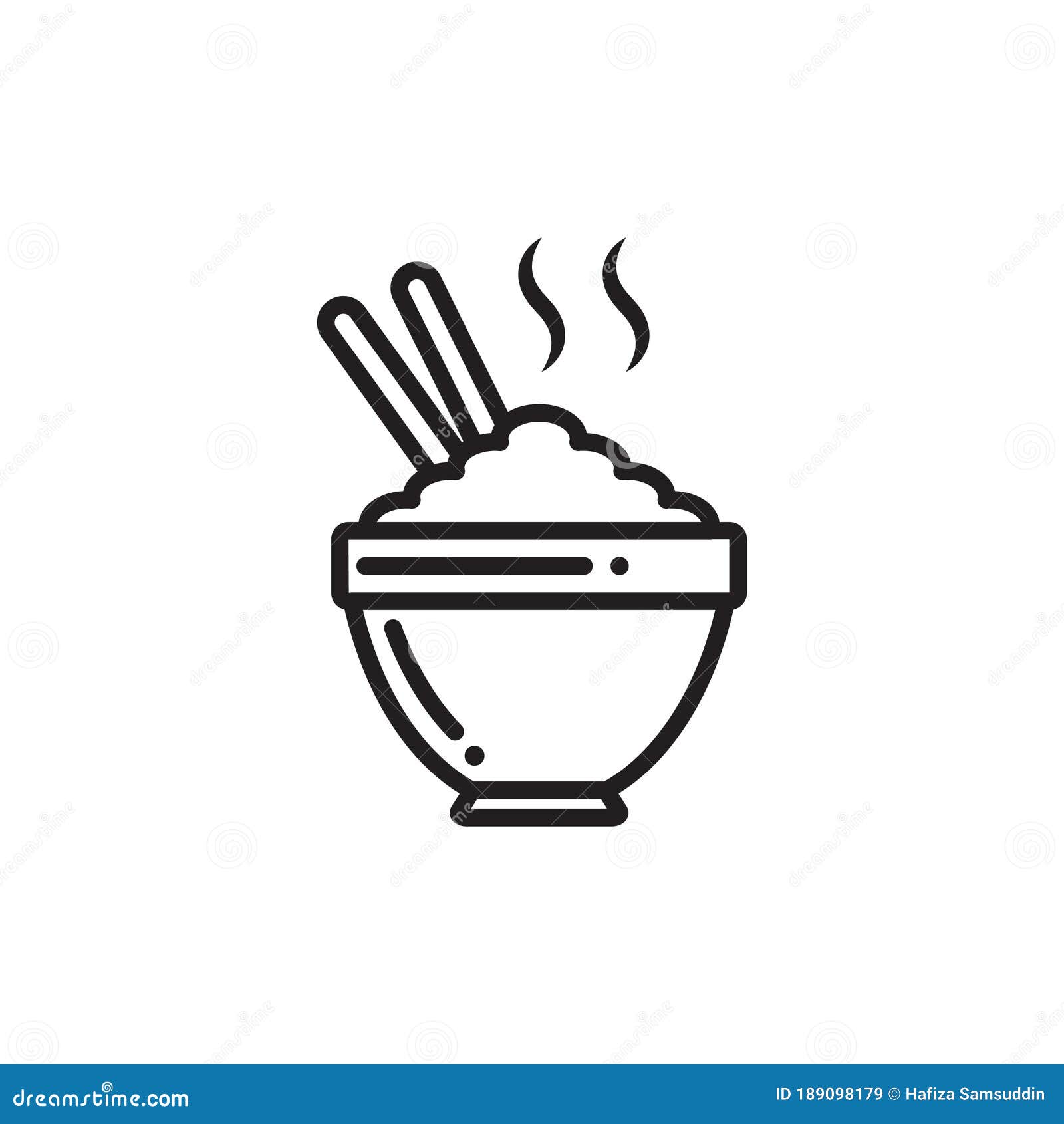 Steaming Bowl of Rice. Vector Illustration Decorative Design Stock ...