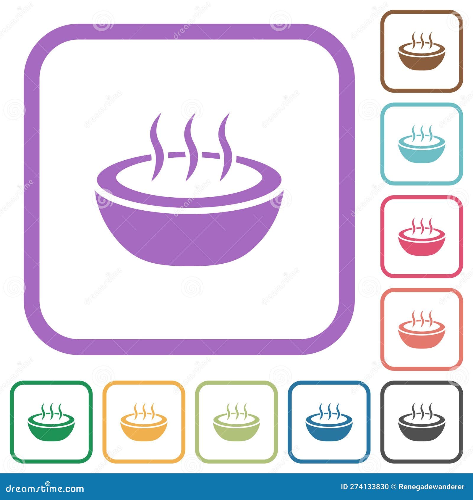Steaming bowl simple icons stock vector. Illustration of dinner - 274133830