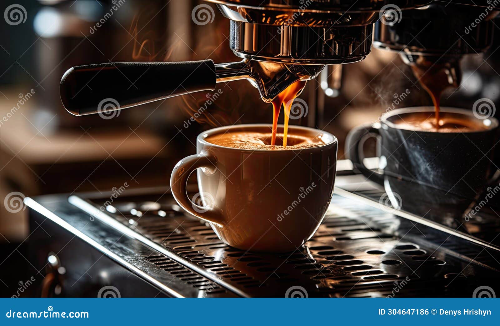 A Steaming Cup of Java Being Filled with Dark, Aromatic, Roasted Liquid ...
