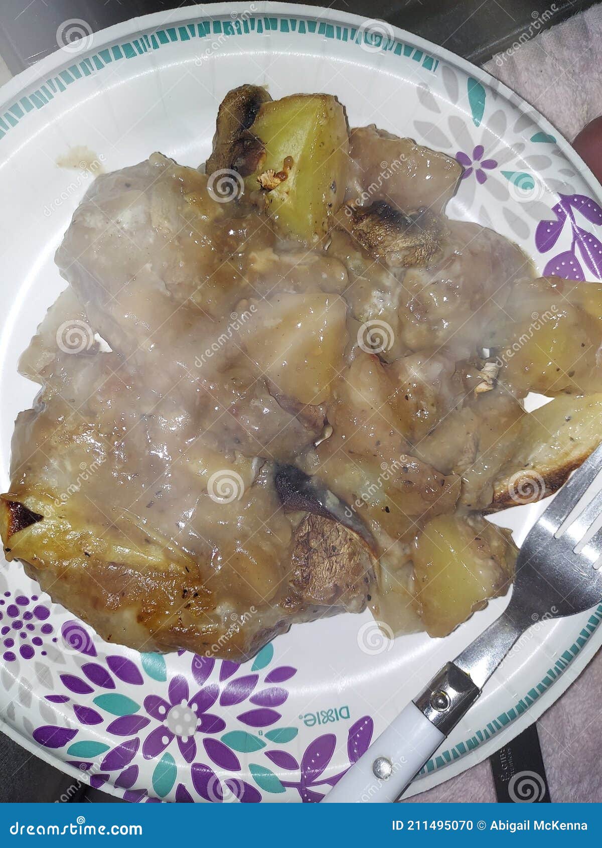 Steaming Dinner Plate with Gravy Editorial Image - Image of plant, meat ...