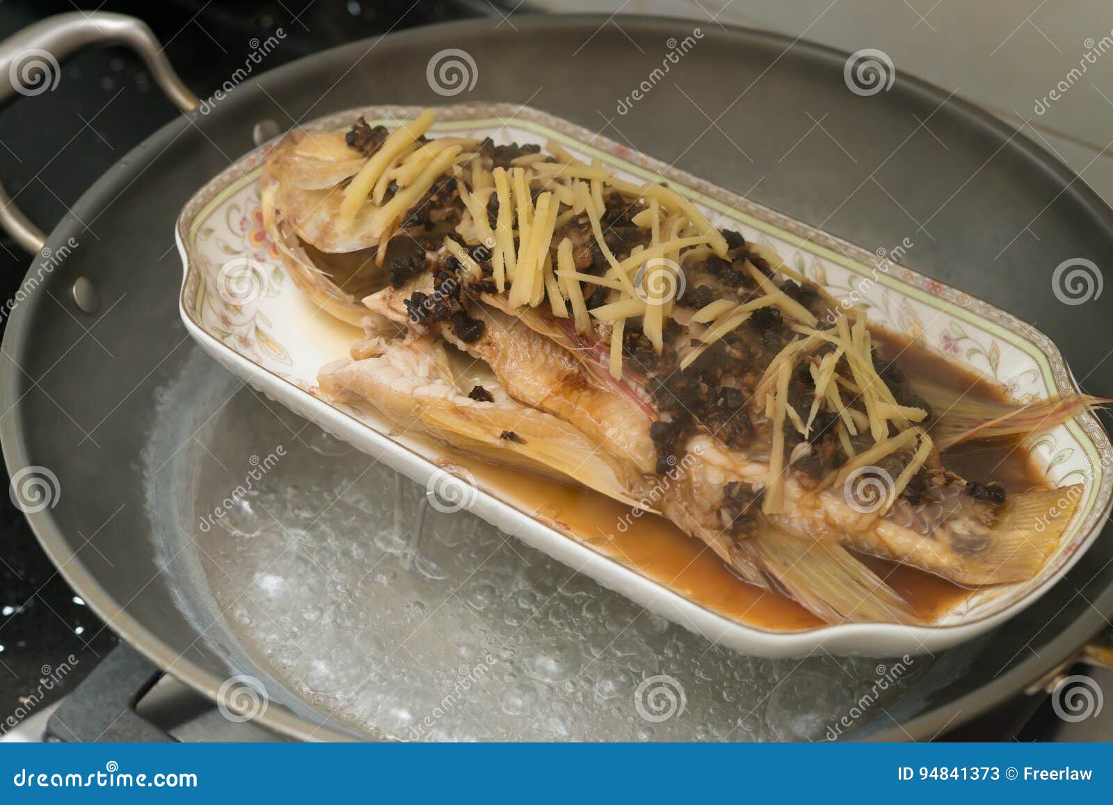 Steaming a Fresh Fish on a Pot Stock Image - Image of popular, quick ...