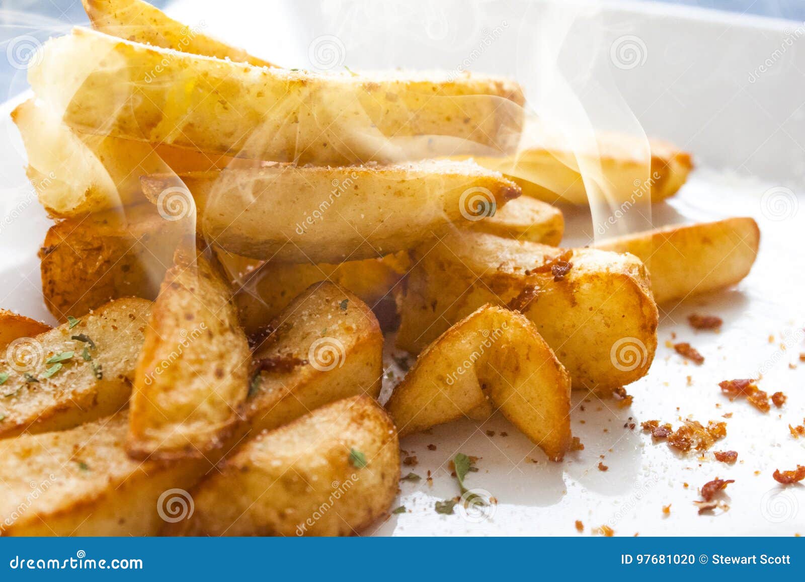 Steaming Freshly Cooked Chips Stock Photo - Image of delicious, heaped ...