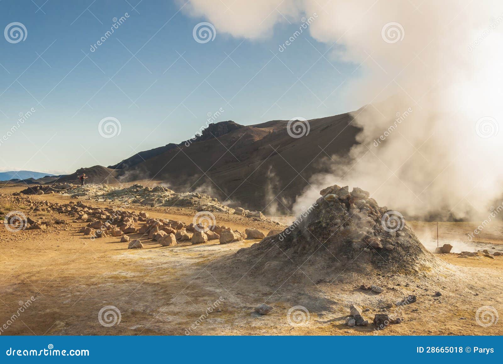 Steaming Fumarole in Namafjall in North Iceland Stock Photo - Image of ...
