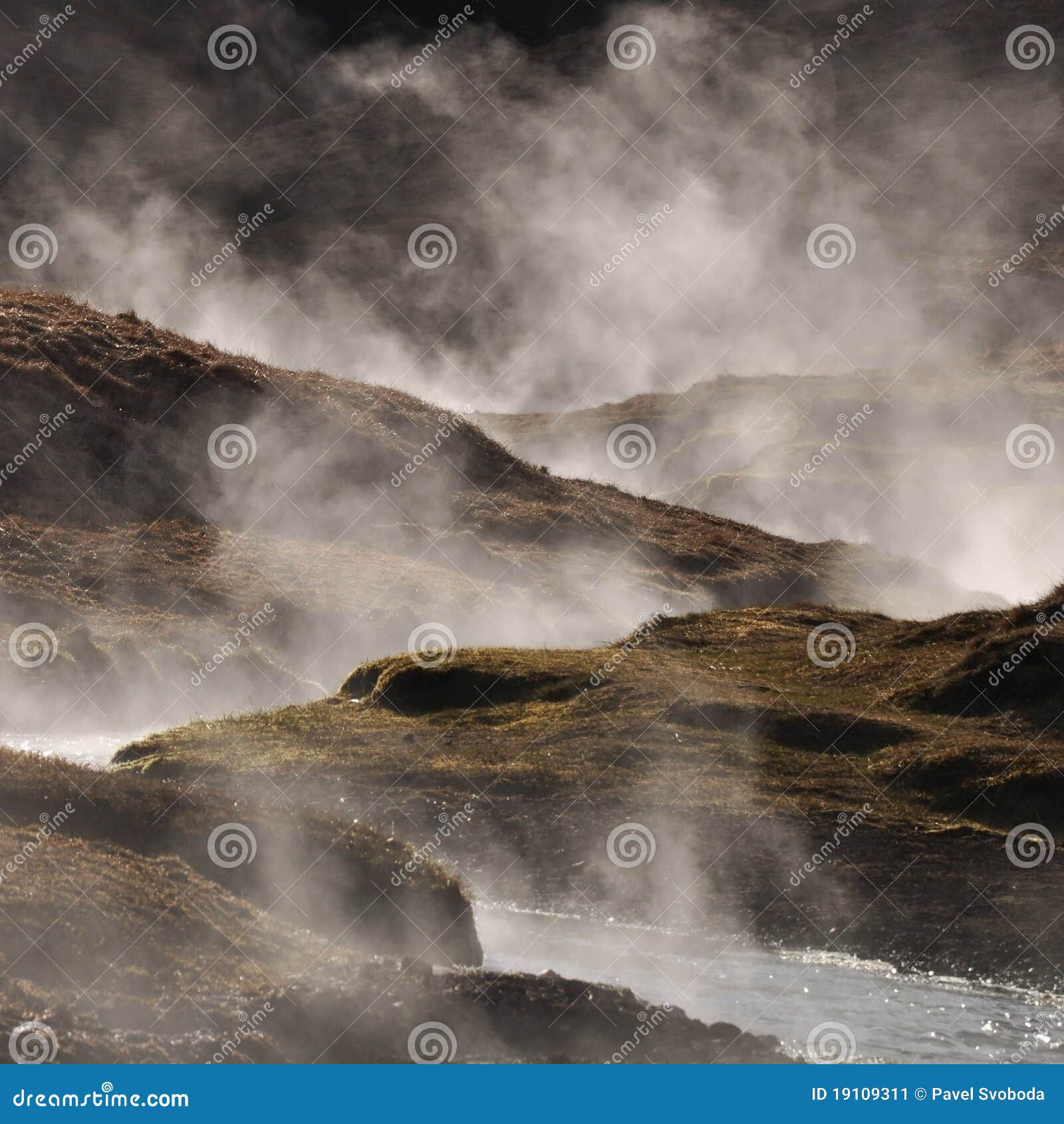 Steaming Geothermal Hot Water, Iceland Stock Image - Image of extreme ...