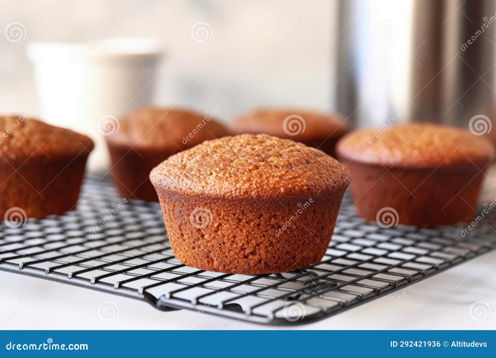 Steaming Hot Bran Muffin on a Cooling Rack Stock Illustration ...
