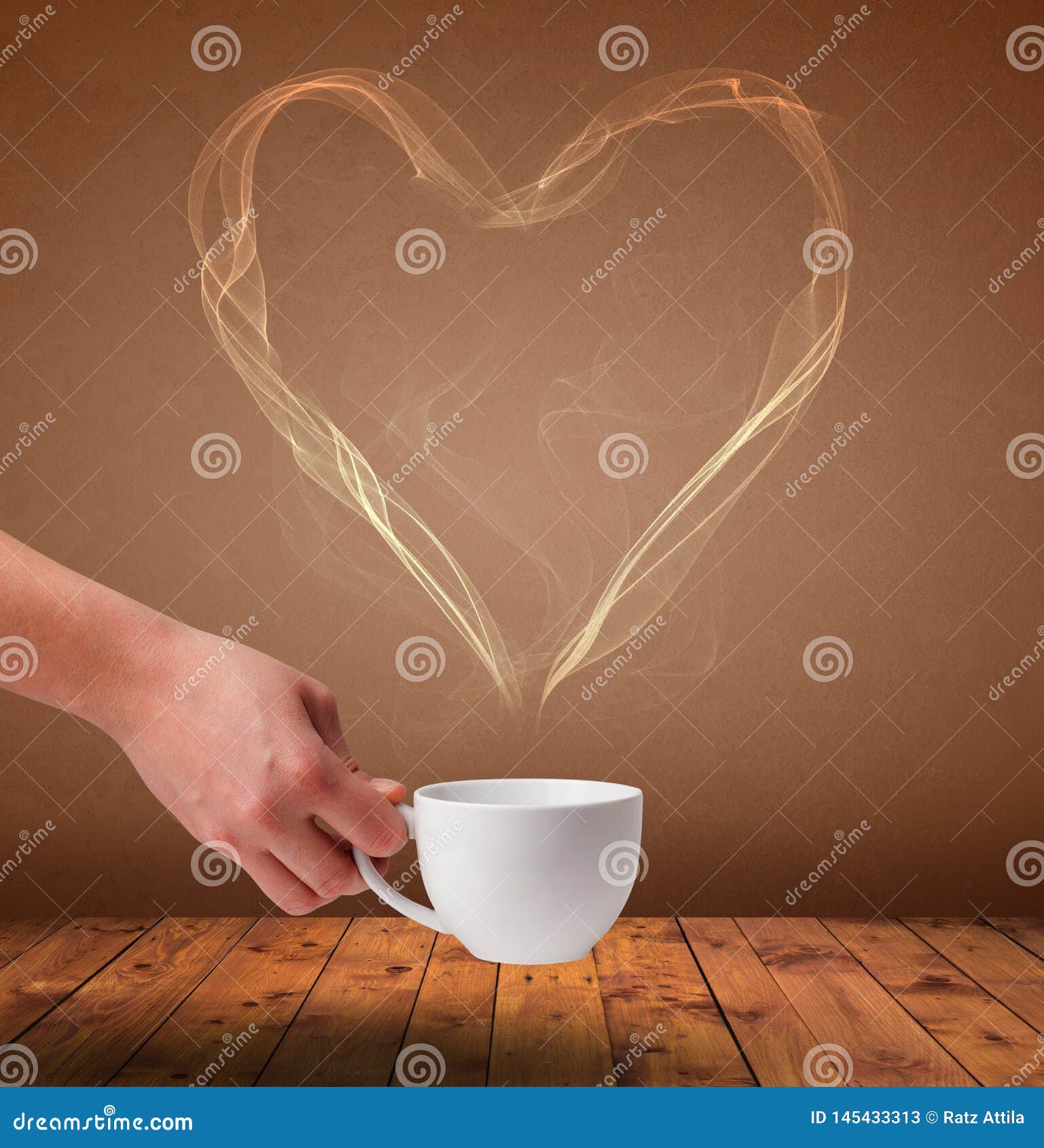 Steaming hot drink stock image. Image of closeup, heart - 145433313