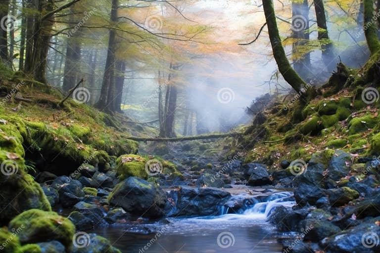 A Steaming Hot Spring in a Dense Forest Stock Image - Image of activity ...
