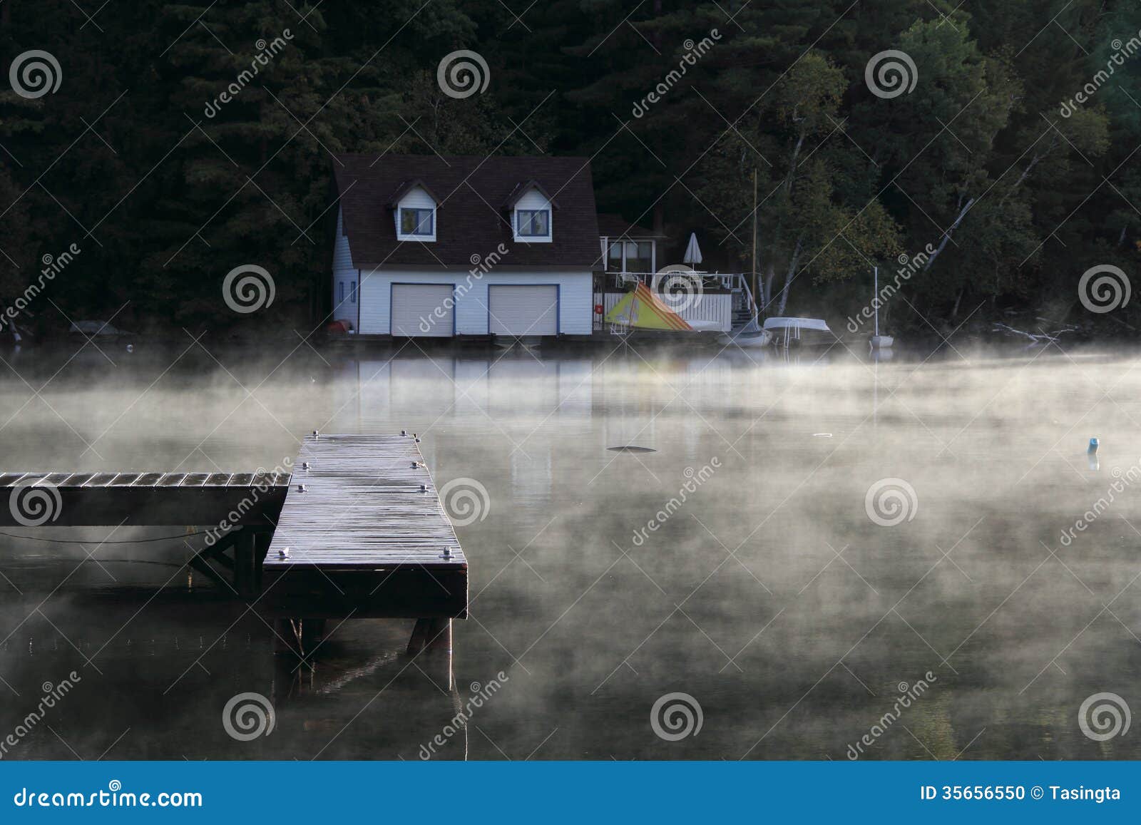 Steaming Lake stock photo. Image of muskoka, sunrise - 35656550