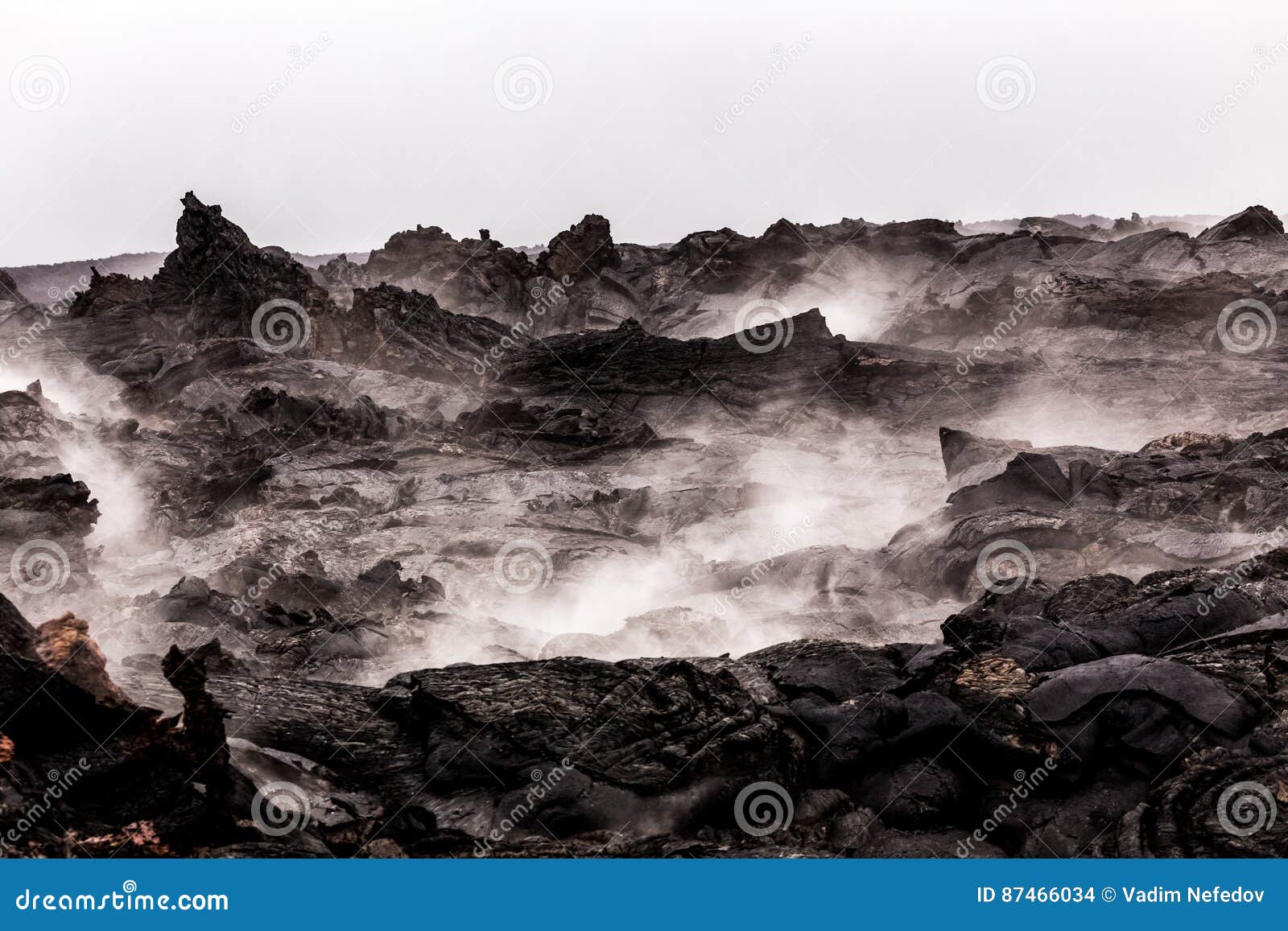 Steaming lava fields stock photo. Image of landscapes - 87466034