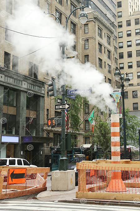 Steaming Pipe in Midtown Manhattan Editorial Image - Image of march ...