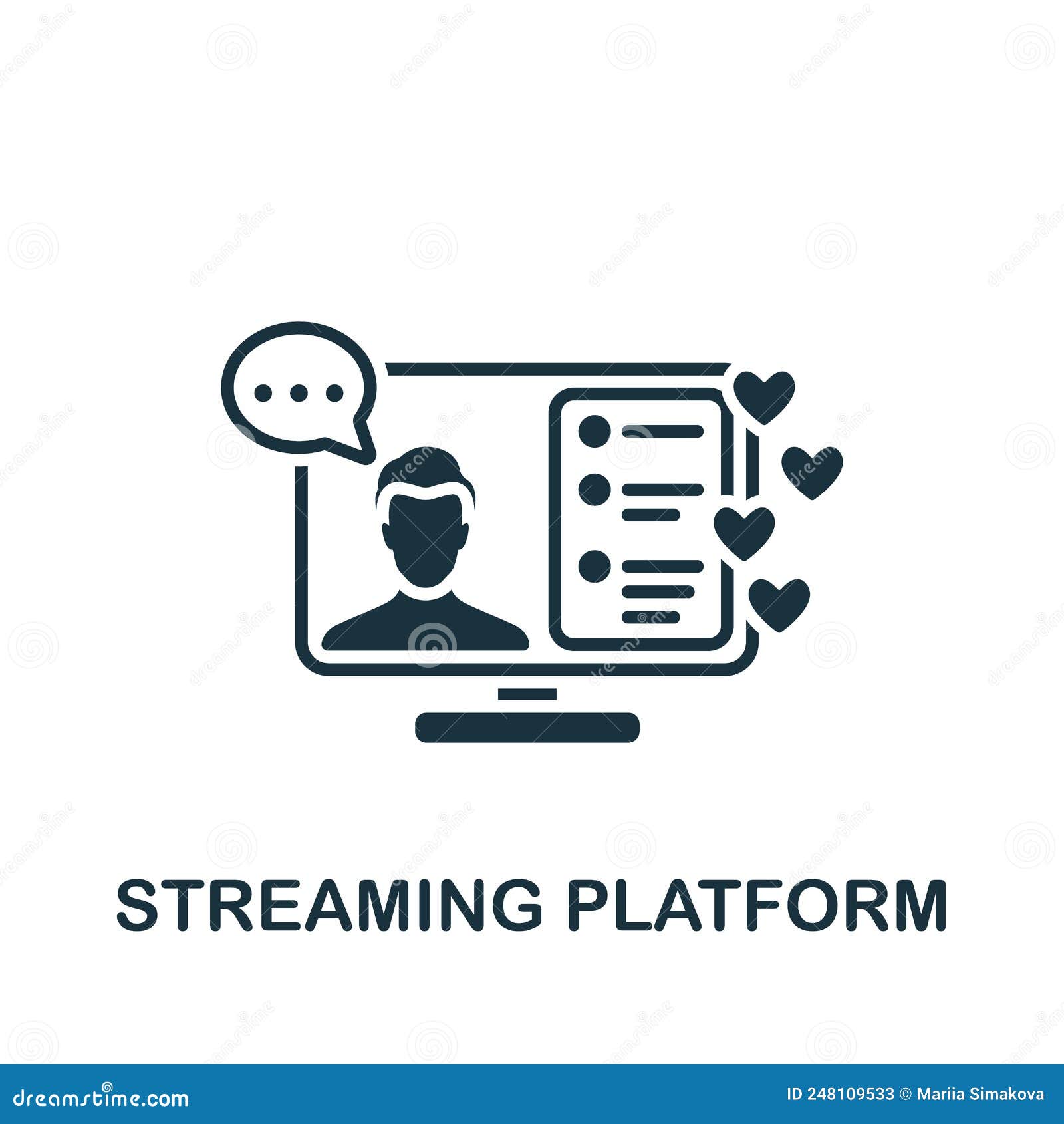 Steaming Platform Icon. Monochrome Simple Streaming Icon for Templates ...